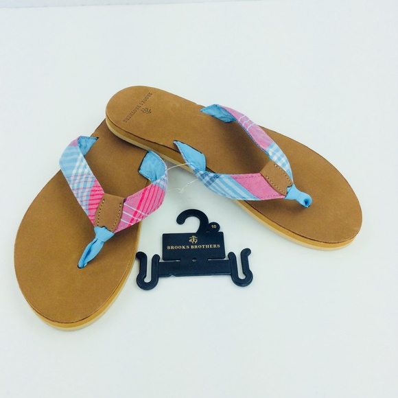 Brooks Brothers | Shoes | Madras Mens Brooks Brothers Flip Flops M New ...